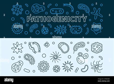 Set Of 2 Pathogenicity Horizontal Banners Vector Concept Illustration