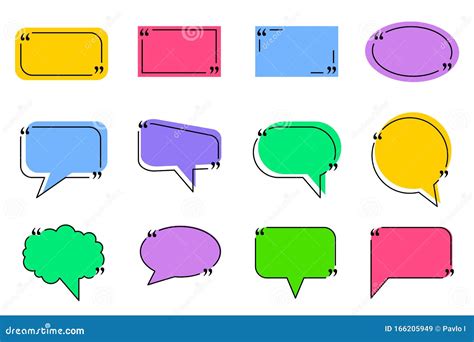 Set Quote Box Frame Texting Quote Blank Template Boxes Bubble Blog Quotes Symbols â Vector