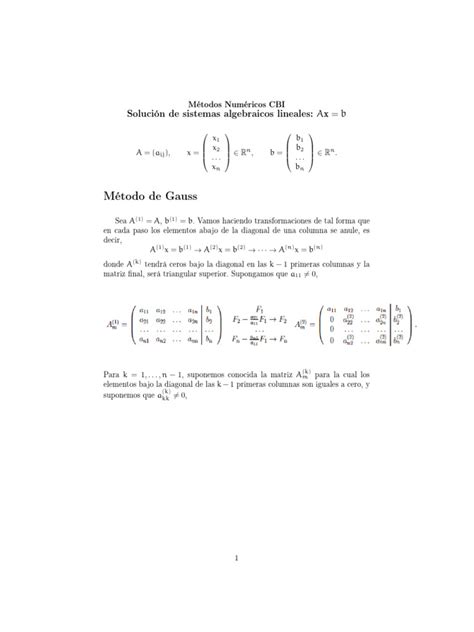 Método Lu Pdf Matemáticas De La Computación Conceptos Matemáticos