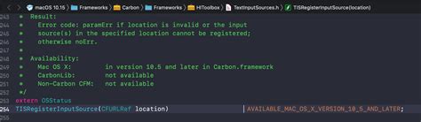 Objective C Macos Carbonframework How To Register A New Input