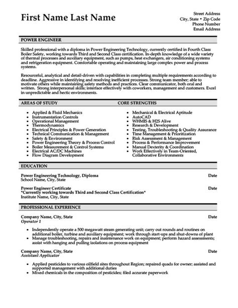 Power Engineer Resume Template Premium Resume Samples Example