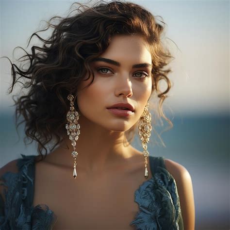 Premium Ai Image Gorgeous Young Lady Wearing Pricey Jewelry Generative Ai