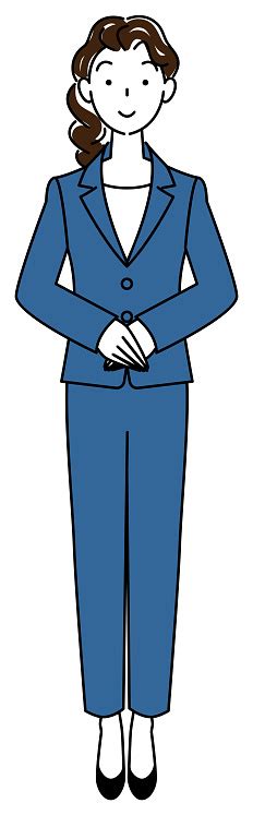 양복을 입은 예쁜 여자를 서있다 대기 자세 오른손은 위에 있고 손은 접혔다 전신 스탠딩 일러스트 레이 션 벡터 교육 강좌에 대한 스톡 벡터 아트 및 기타 이미지 Istock