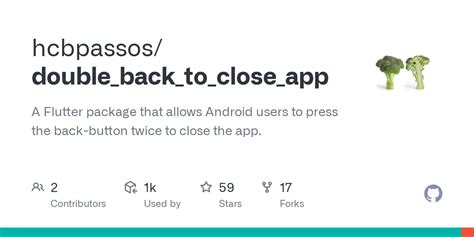 github hcbpassos double back to close app a flutter package that