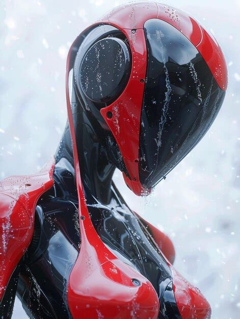 Woman Robot Bionic Android Red And White Style Cyberpunk Future