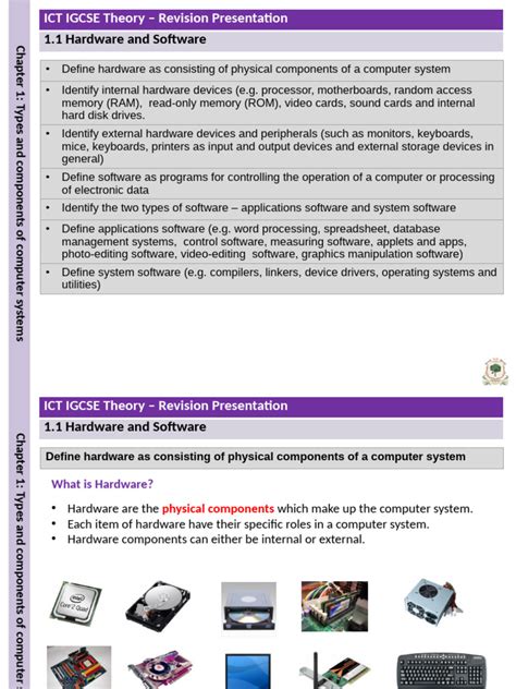 1 1 Hardware And Software Pdf Computer Hardware Input Output