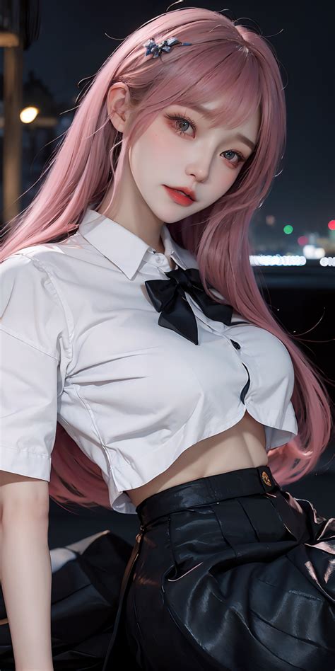 粉发jk纯欲少女美女手机静态壁纸 美女手机壁纸下载 元气壁纸