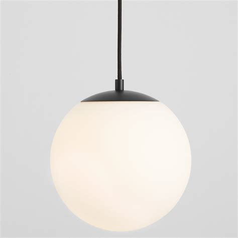 Oxygen Luna 3 672 15 Classic Glass Globe Pendant Black Opal Glass