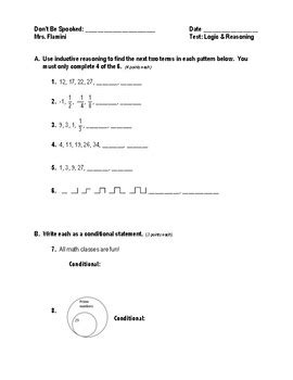 Geometry Test 2 Versions Logic Reasoning By FlaminisSuperstars
