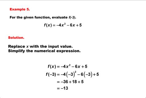 Math Examples Collection Evaluating Quadratic Functions Media Math