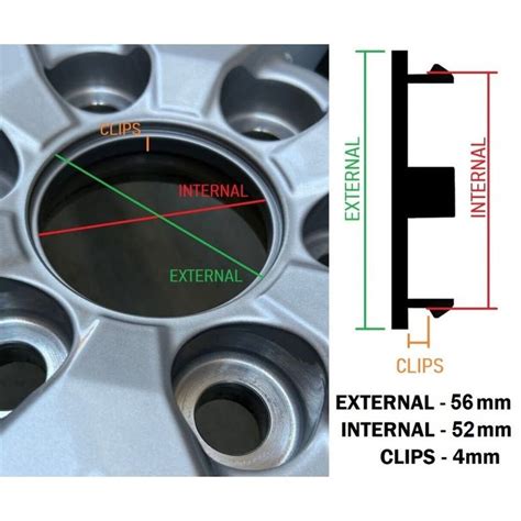 4 Stück 56mm 52mm Audi Radnabenkappen mit neuem Logo