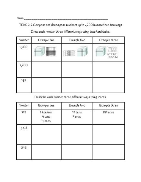 Compose And Decompose Numbers Using Words And Pictures 3 Levels