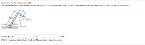 Solved The Right Angle Link AB Has A Clockwise Angular Chegg
