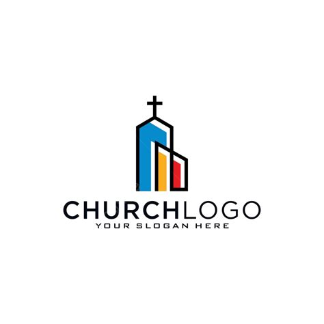 Christian Logo With Cross Holy Spirit Fire And Dove Vector Light