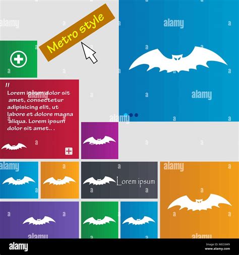 Bat Icon Sign Buttons Modern Interface Website Buttons With Cursor Pointer Vector