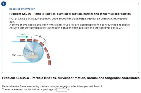 Problem 12049a ﻿particle Kinetics Curvilinear