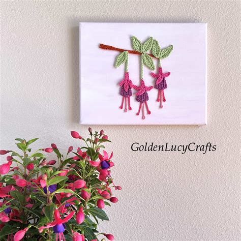 Fuchsia Crochet Wall Art Goldenlucycrafts