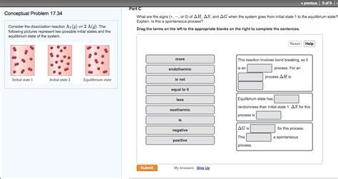 Solved Consider The Dissociation Reaction A2 G 2a G The