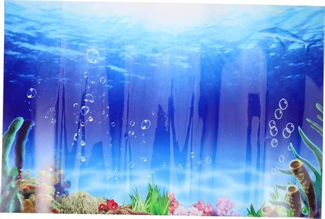 Amazon 水槽の背景ステッカー 水槽ステッカー 小さな水族館の背景 水族館の装飾 水槽がくっつく 水族館のステッカー 水槽の飾り 水族