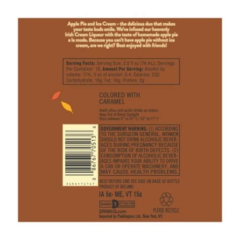 Baileys Apple Pie Irish Cream Liqueur 750 ML QFC