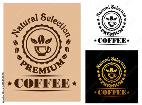 Natural Selection Premium Coffee label Stock Vector | Adobe Stock