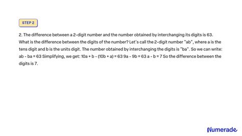 VIDEO Solution The Difference Between A 2 Digit Number And The Number