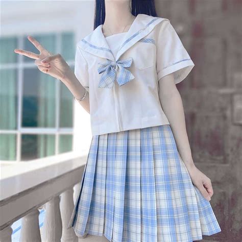 セーラー服 チェック柄リボン付き白 トップス 半袖 トップス ブラウス セーラー服専門通販 Fairysailor