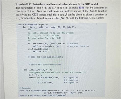 solved exercise e 42 introduce problem and solver classes