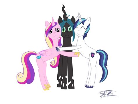 Cadance Queen Chrysalis And Shining Armor By Radiancedashzelda On
