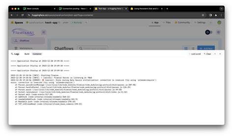 Using Persistent Disk And External Db With Flowise Space Page 2