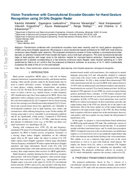 pdf vision transformer with convolutional encoder decoder for hand