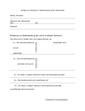 Ausfüllbar Online spowi hu berlin Zeitraum der Dienstreise Fax Email
