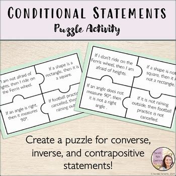 Conditional Statements Converse Inverse Contrapositive Puzzle Activity