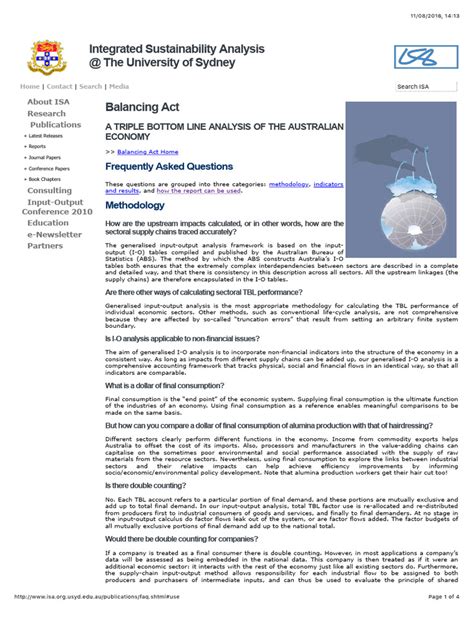 balancing act report faq pdf input output model sustainability