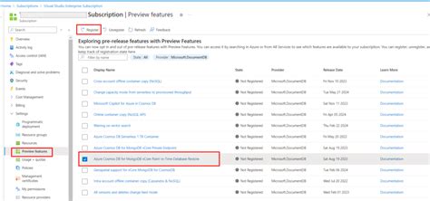 Enable Azure Cosmos Db Preview Features Learn2skills
