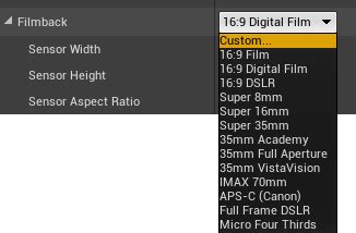 Cine Camera Actor Unreal Engine Documentation