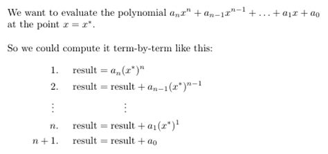 The Java Mathematician Horner S Rule For Polynomial Computation