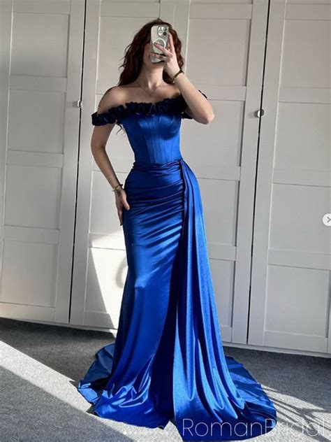 Simple Mermaid Elastic Satin Sleeveless Strapless Long Evening Prom Dr
