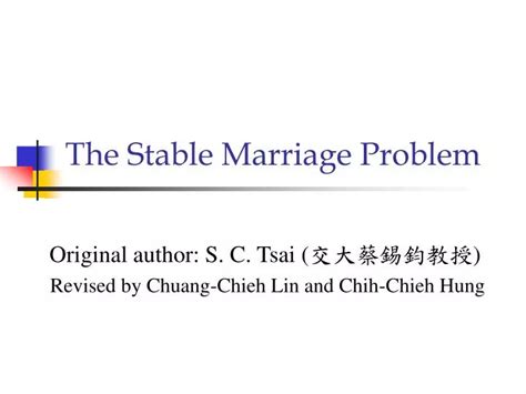 Ppt The Stable Marriage Problem Powerpoint Presentation Free