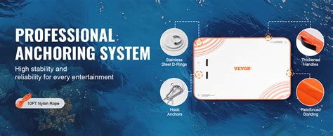 Vevor Inflatable Floating Dock 8 X 5ft Inflatable Dock Platform Non Slip Water Floating Dock