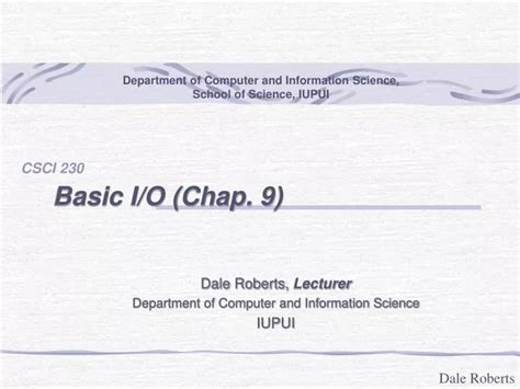 Ppt Dale Roberts Lecturer Department Of Computer And Information