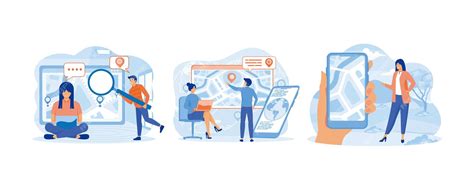 Premium Vector Gps Navigation Concept Navigate Mapping Technology Geo Fencing As Map Area