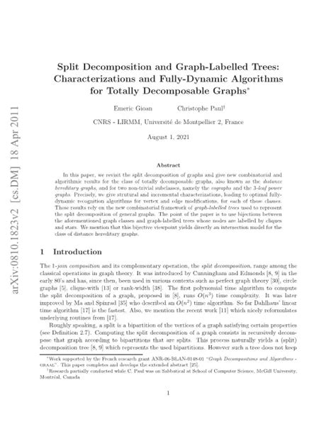 Split Decomposition And Graph Labelled Trees Docslib