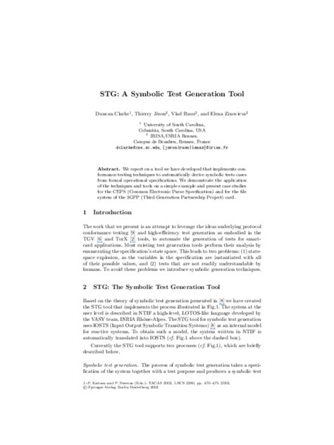 Pdf Symbolic Test Generation Tool For Conformance