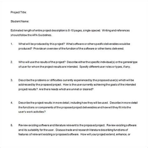 Project Proposal Templates Free Download