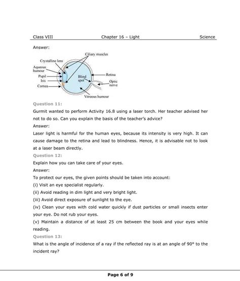 Ncert Solution For Class 8 Science Chapter 16 Light
