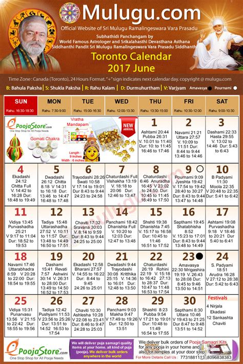 Toronto Canada Telugu Calendar 2017 June Mulugu Calendars Telugu