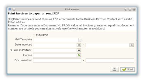 Print Invoices Process ID IDempiere En