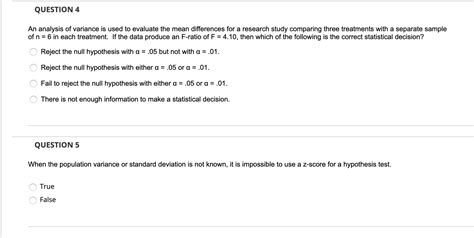Solved QUESTION An Analysis Of Variance Is Used To Chegg