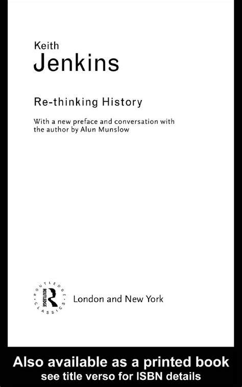 Keith Jenkins Re Thinking History Re T Hink Ing His T Or Y ‘far And